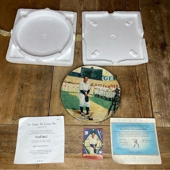 Vintage | Other | Lou Gehrig Bradford Exchange The Luckiest Man Alive ...
